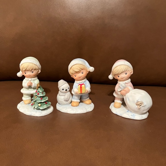 Homco | Accents | Vintage Homco Set Of 3 Snow Kids Porcelain Figurines ...